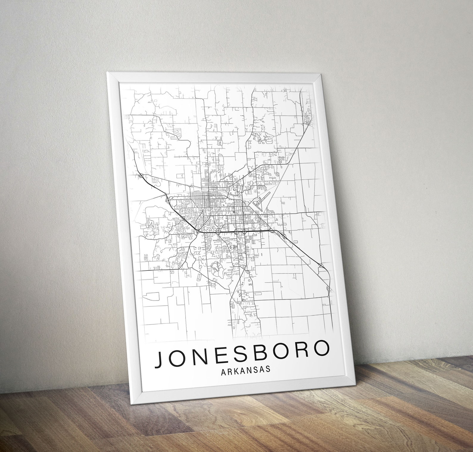 Printable Map of Jonesboro Arkansas AR United States - Etsy