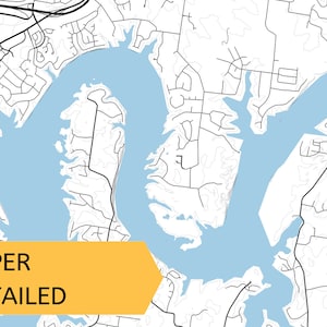 Printable Map Old Hickory Lake, Tennessee, US - Instant Download \ Lake ...