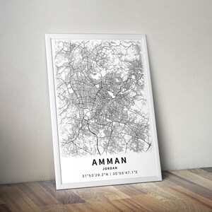 Printable Map of Amman, Jordan With Street Names Instant Download City ...