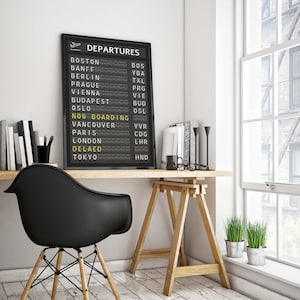 Custom Airport Departures Board, Personalized Flight Tracker Poster ...