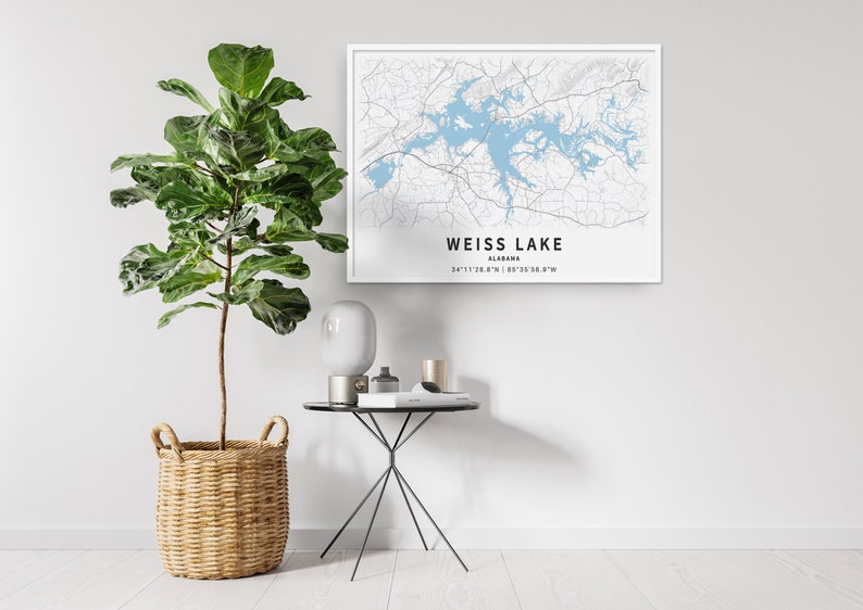 Printable Map of Weiss Lake Alabama United States Instant - Etsy