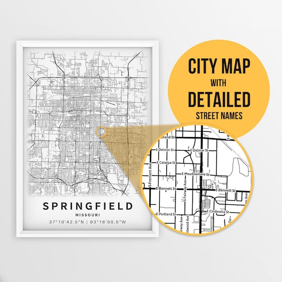 Mapa De Calles De Springfield, Missouri, Para Imprimir Expandir Una