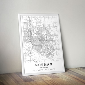 Printable Map of Norman, Oklahoma, USA With Street Names - Instant ...
