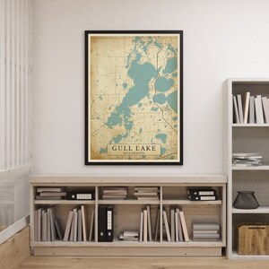 Printable Vintage Style Map of Gull Lake Minnesota MN USA - Etsy