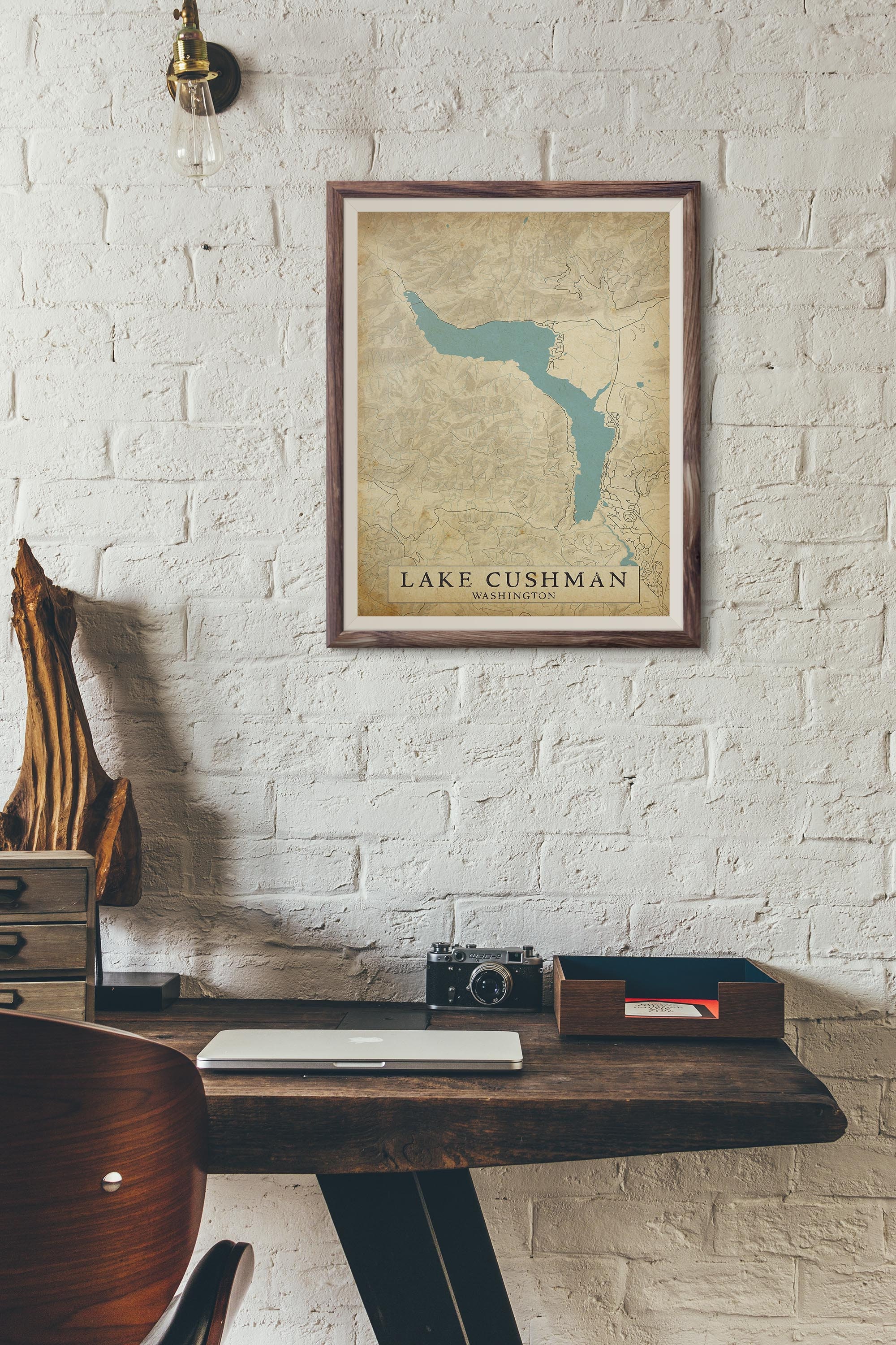Printable Vintage Style Map of Lake Cushman Washington - Etsy