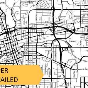 Printable Map of Reno, Nevada, USA With Street Names - Instant Download ...