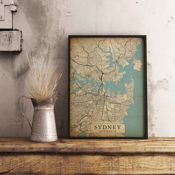 Printable Vintage Style Map Sydney Australia Instant - Etsy