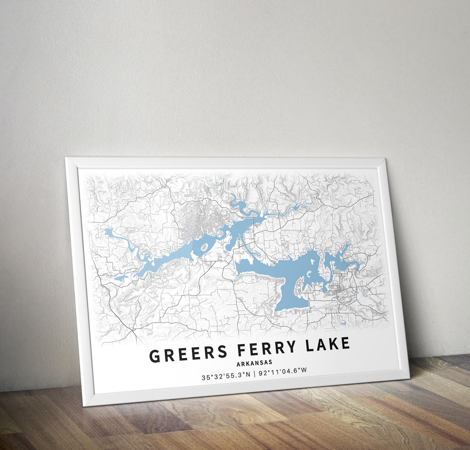 Printable Map of Greers Ferry Lake Arkansas United States - Etsy