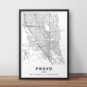 Printable Map of Provo, Utah, USA With Street Names - Instant Download ...