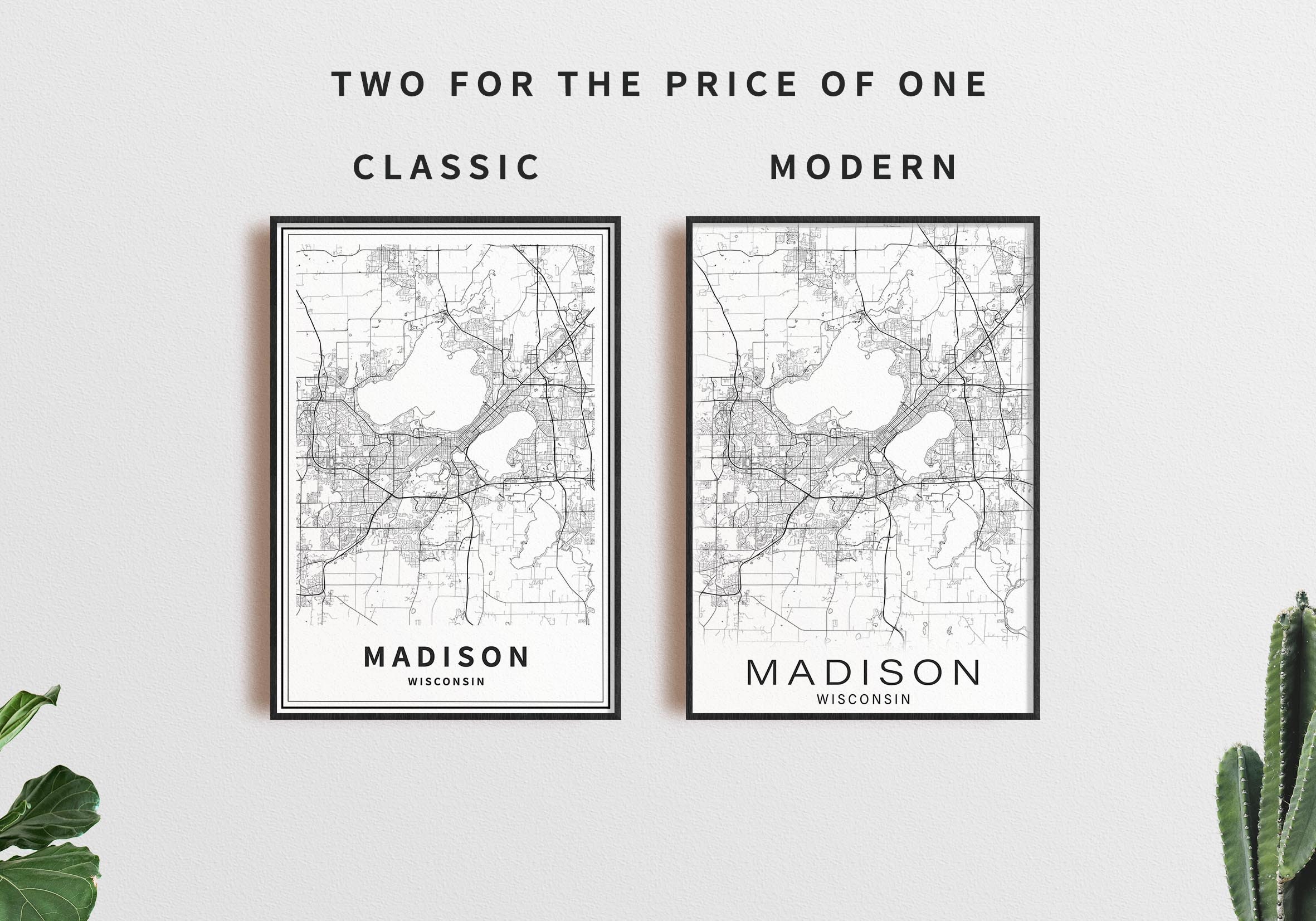 Printable Map of Madison Wisconsin United States Instant | Etsy
