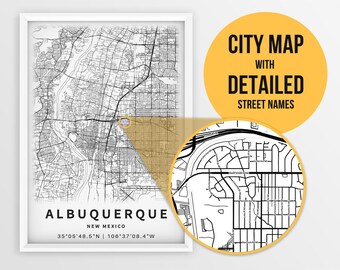 Old Albuquerque NM Map 1886 Vintage ABQ New Mexico Atlas - Etsy