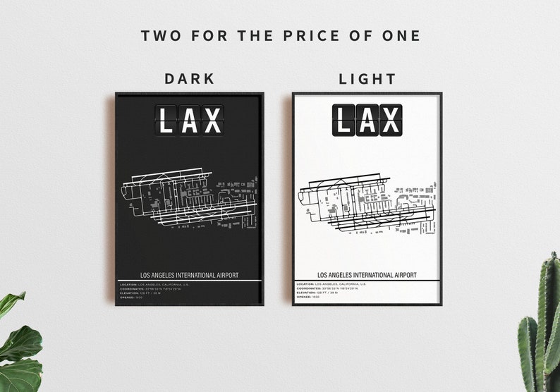 LAX Los Angeles International Airport Poster Instant | Etsy