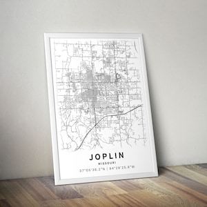 Printable Map of Joplin, Missouri, USA With Street Names - Instant ...