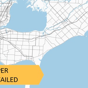 Printable Map of Lake Erie, Canada, US - Instant Download \ Lake Map ...