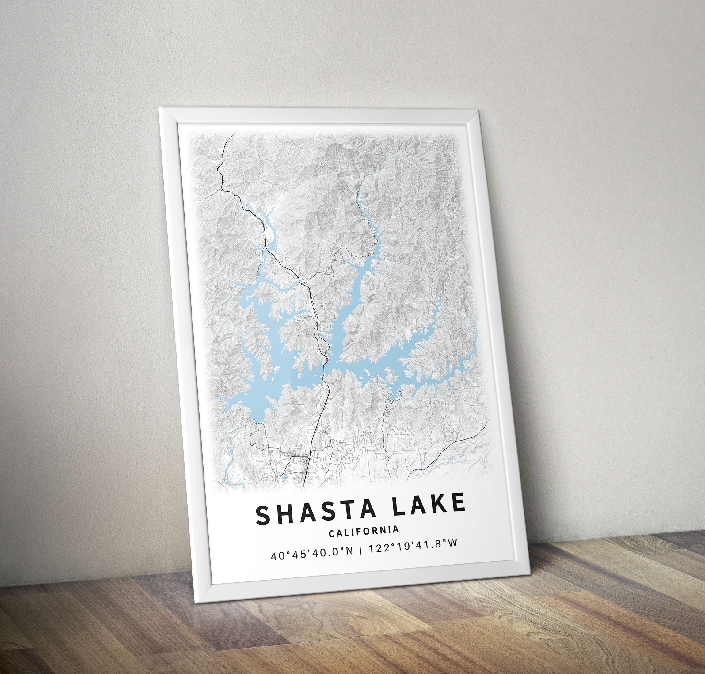 Printable Map of Shasta Lake, California, US - Instant Download \ Lake ...