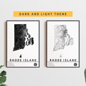 Printable Map of Rhode Island, United States - Instant Download \ State ...