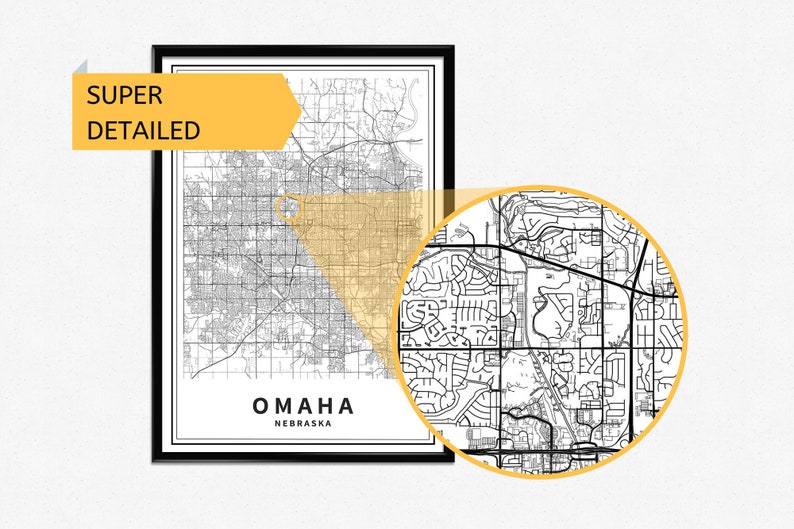 Printable Map of Omaha Nebraska United States Instant - Etsy