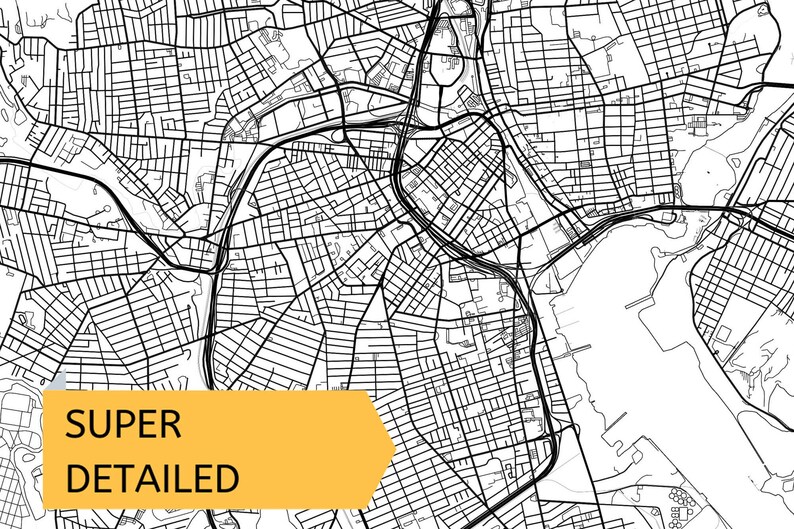 Printable Map of Providence Rhode Island RI United States | Etsy