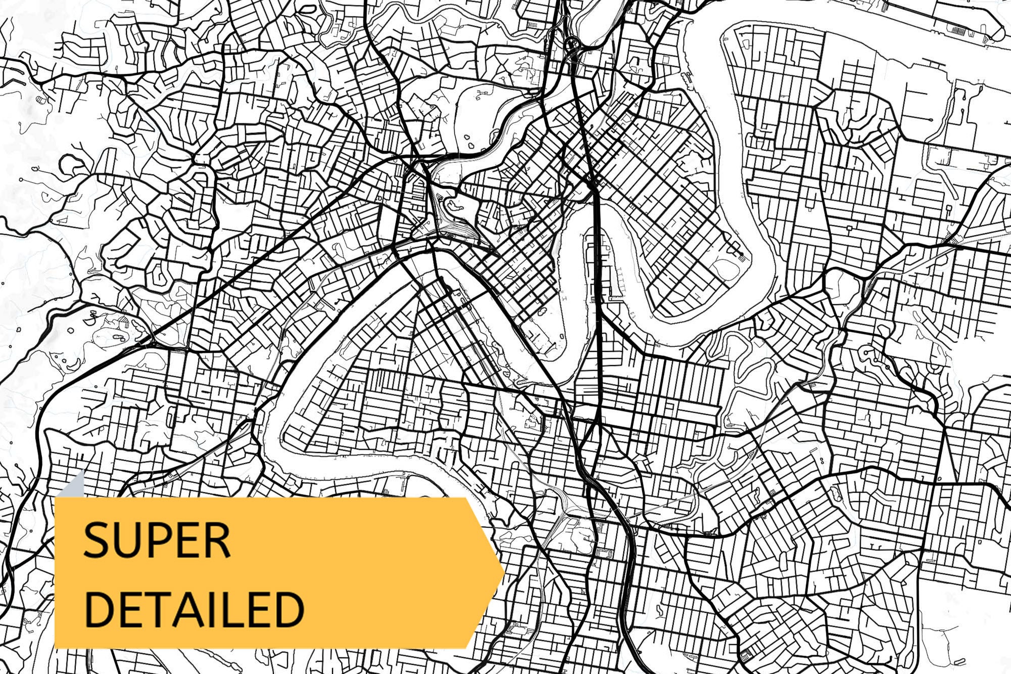 Brisbane Australia map print Brisbane Queensland city map | Etsy