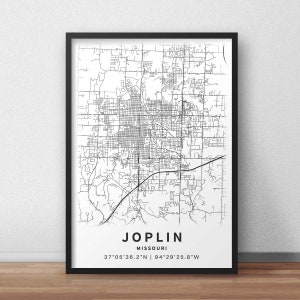 Printable Map of Joplin, Missouri, USA With Street Names - Instant ...