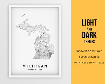 Michigan Poster - Etsy