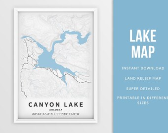 Canyon Lake Map - Etsy