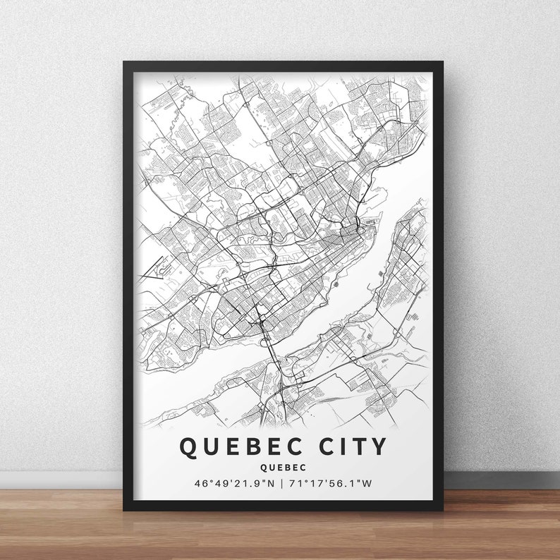Printable Map of Quebec City, Quebec, Canada With Street Names ...