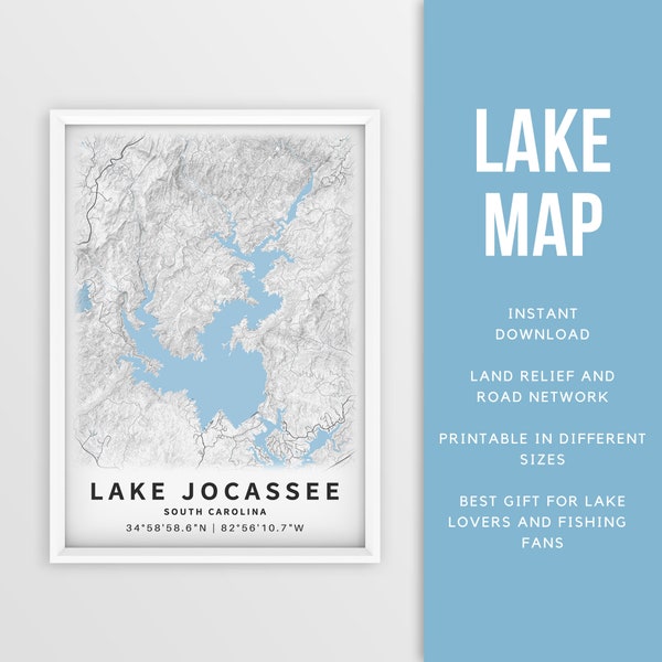 Jocassee Lake Map Etsy