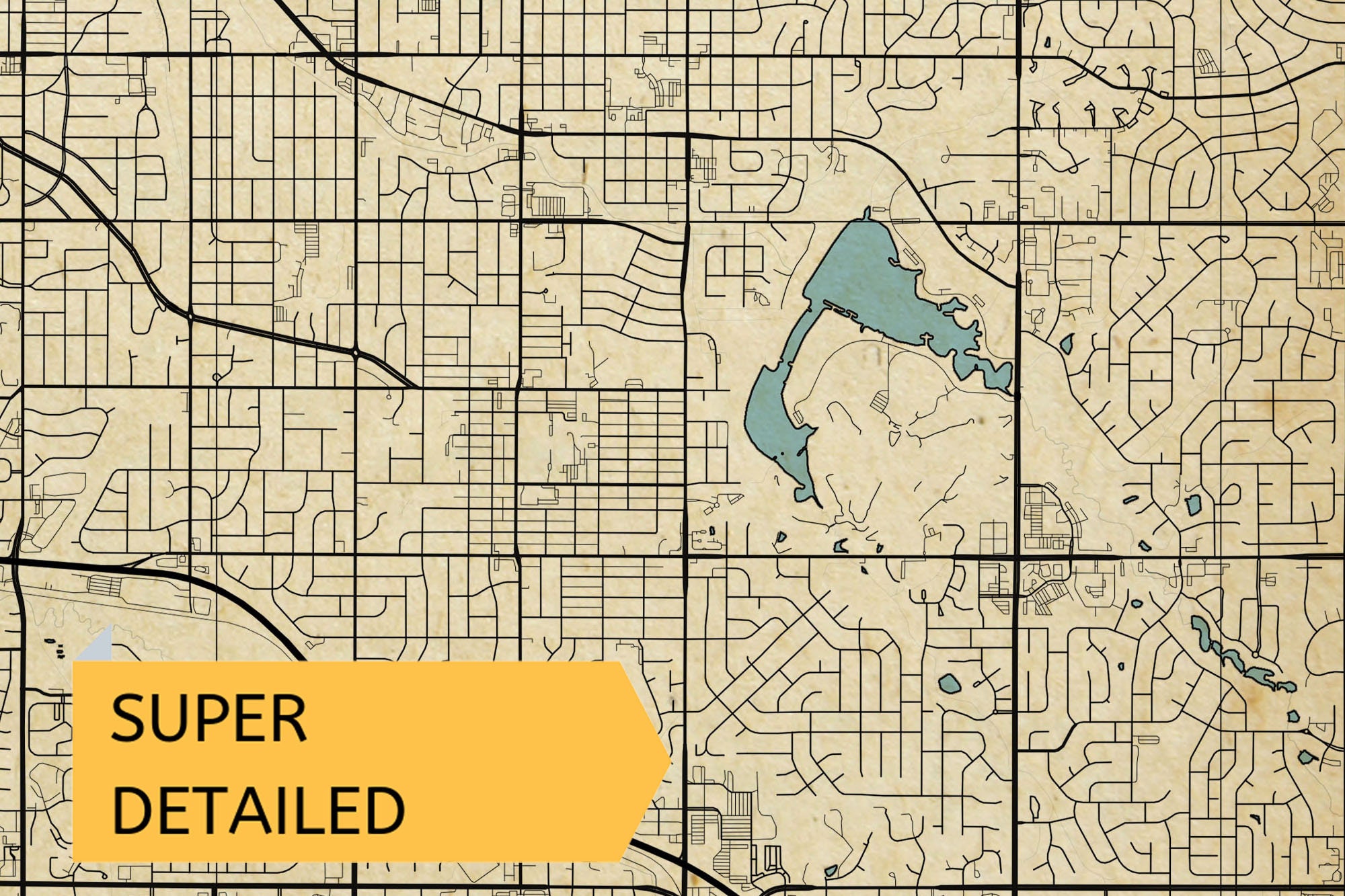 Printable Vintage Style Map Lincoln Nebraska NE USA | Etsy