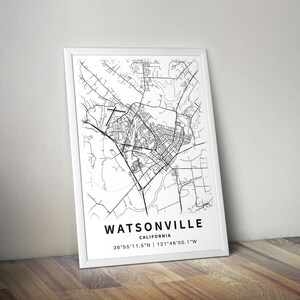 Printable Map of Watsonville, California, USA With Street Names ...