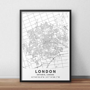 Printable Map of London, Ontario, Canada With Street Names — Instant ...