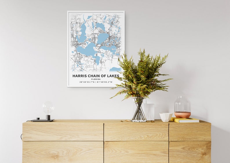 Printable Map of Harris Chain of Lakes Florida United States - Etsy Ireland