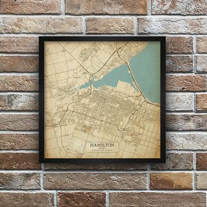 Printable Vintage Style Map of Hamilton, Ontario, Canada - Instant ...