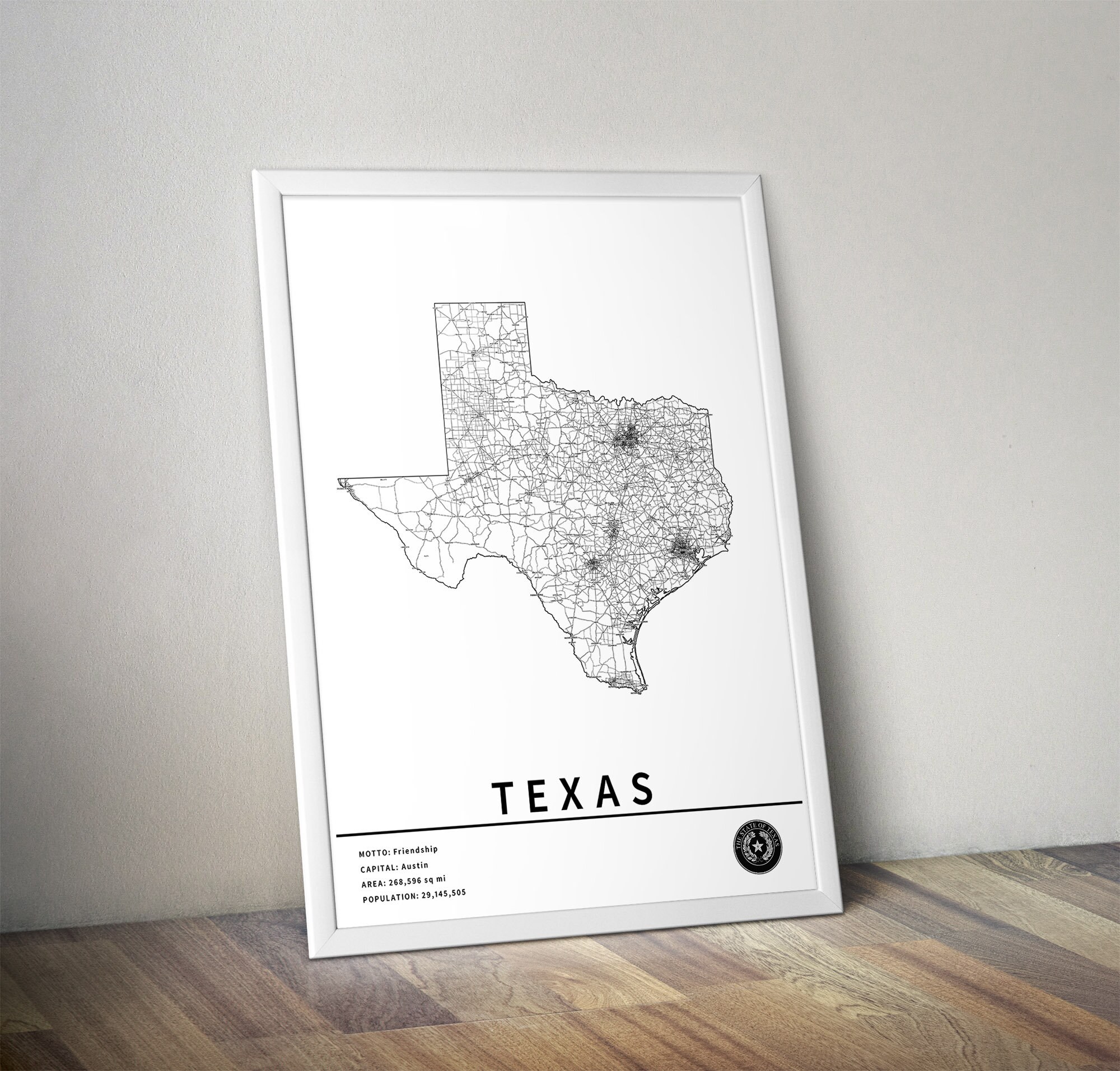 Mapa Imprimible De Texas Con Nombres De Ciudades Cartel De Los Estados