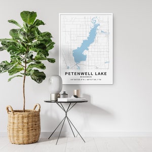 Printable Map of Petenwell Lake, Wisconsin, US - Instant Download ...