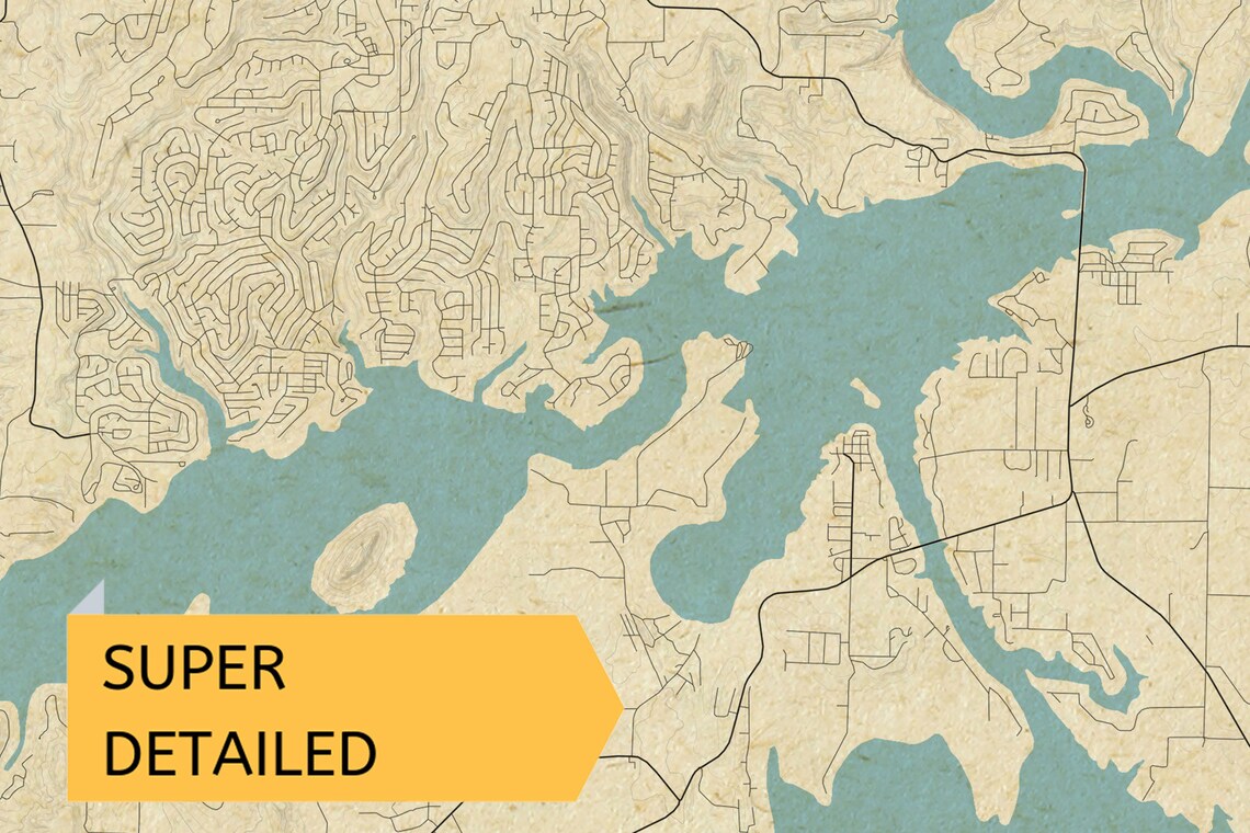 Vintage Style Map of Greers Ferry Lake Arkansas USA Instant - Etsy