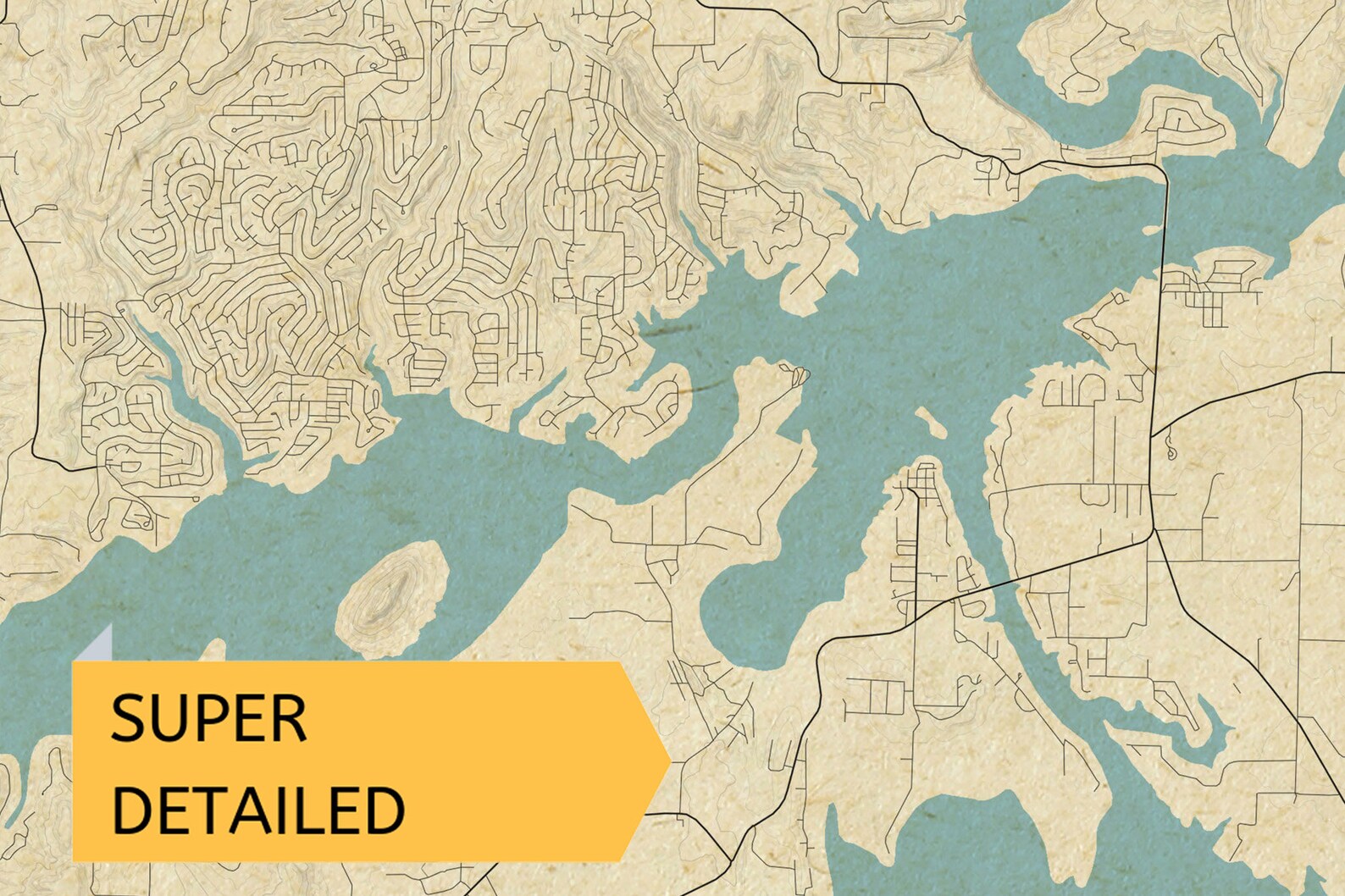 Vintage Style Map of Greers Ferry Lake Arkansas USA Instant | Etsy