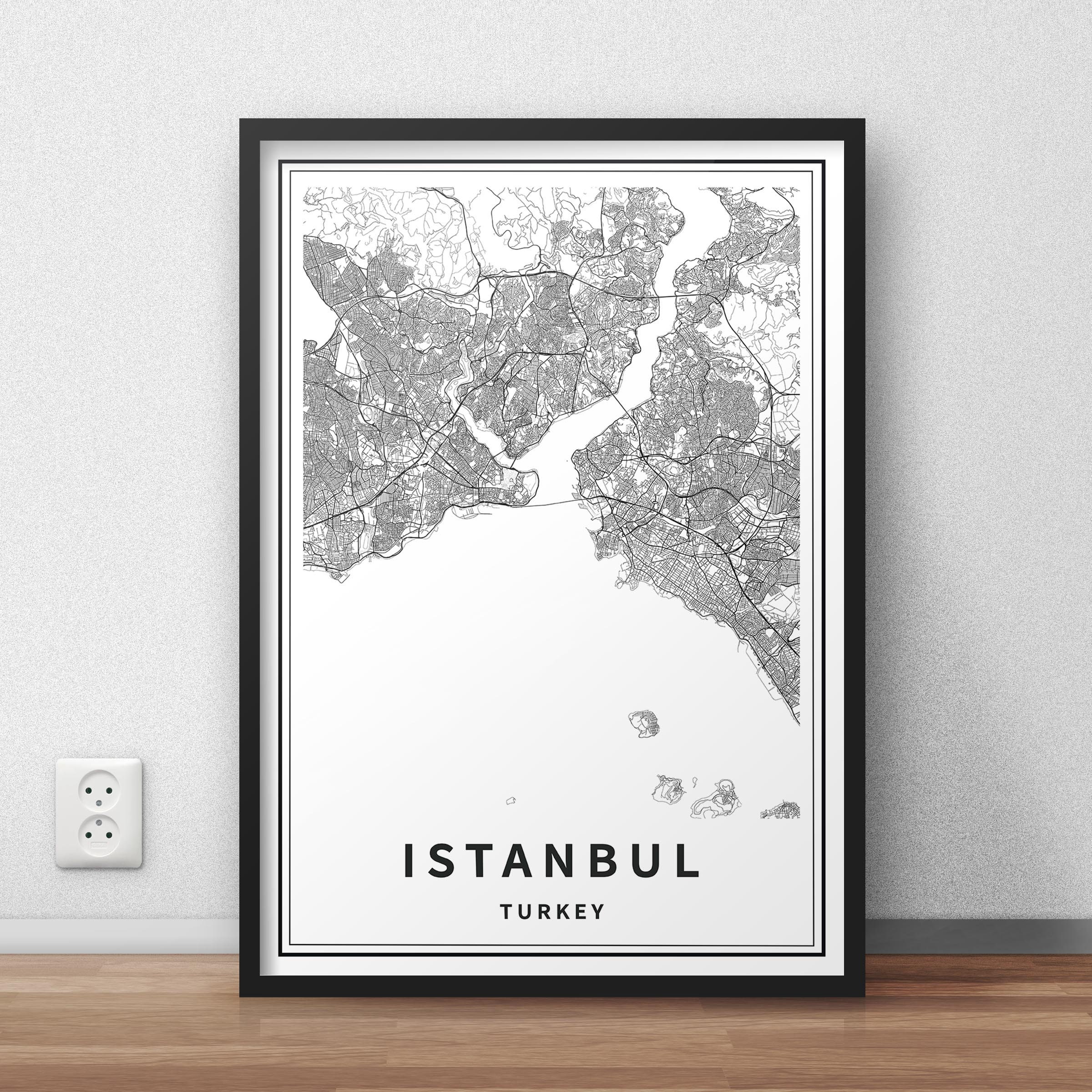Printable Map of Istanbul Turkey Instant Download City | Etsy