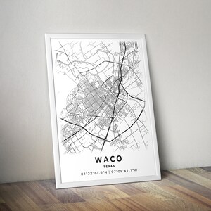 Printable Map of Waco, Texas, United States With Street Names - Instant ...
