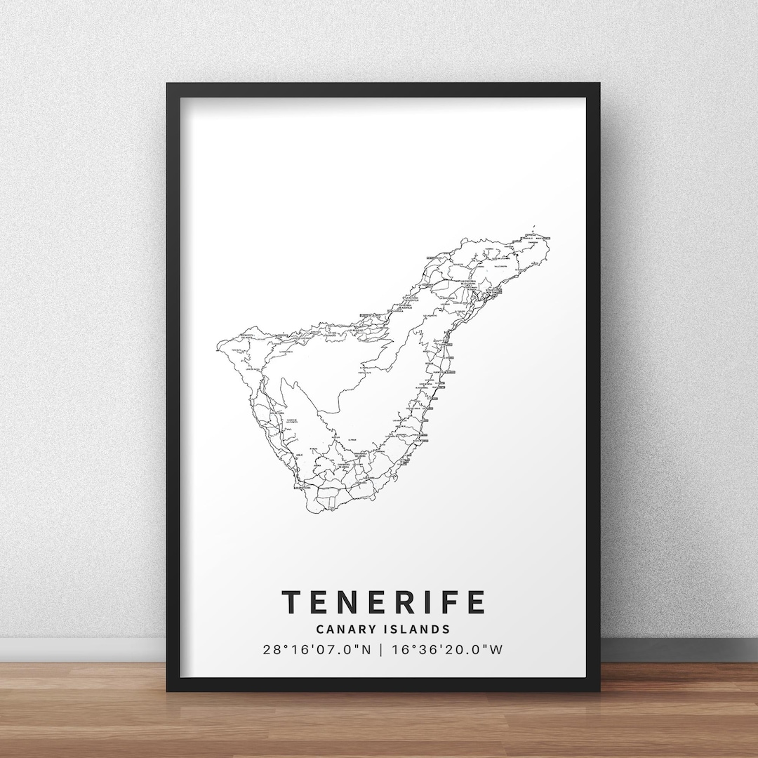 Printable Map of Tenerife, Canary Islands, Spain With Street Names ...