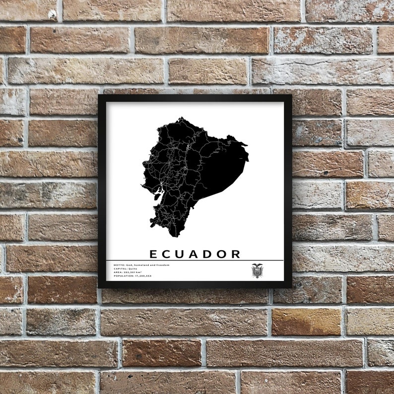 Printable Map of Ecuador With City Names Instant Download - Etsy