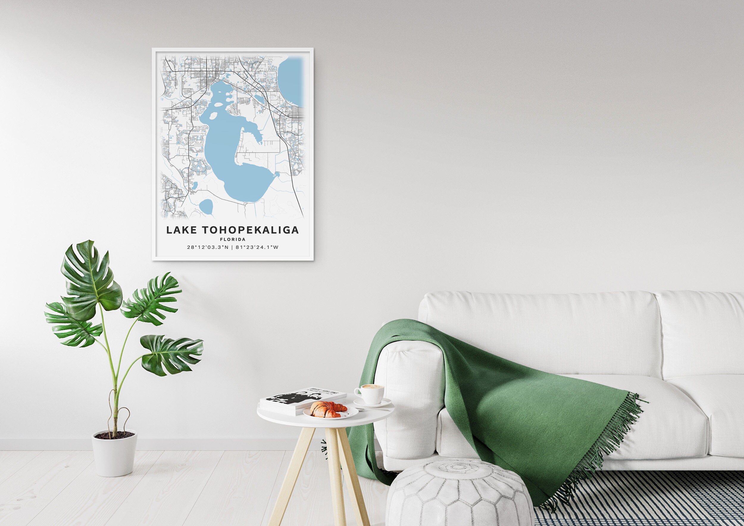Printable Map of Lake Tohopekaliga, Florida, US - Instant Download ...