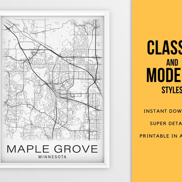 Map of Maple Grove - Etsy