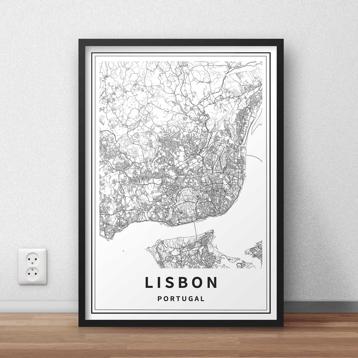 Printable Map of Lisbon Portugal Instant Download City | Etsy