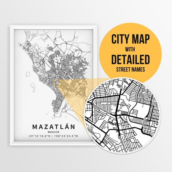 Mexico Map Sinaloa - Etsy