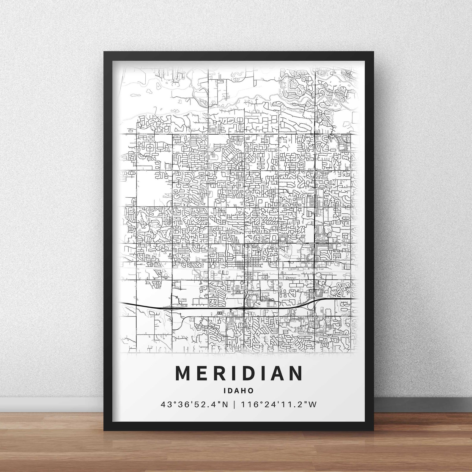 Printable Map of Meridian ID With Street Names Idaho USA City - Etsy ...