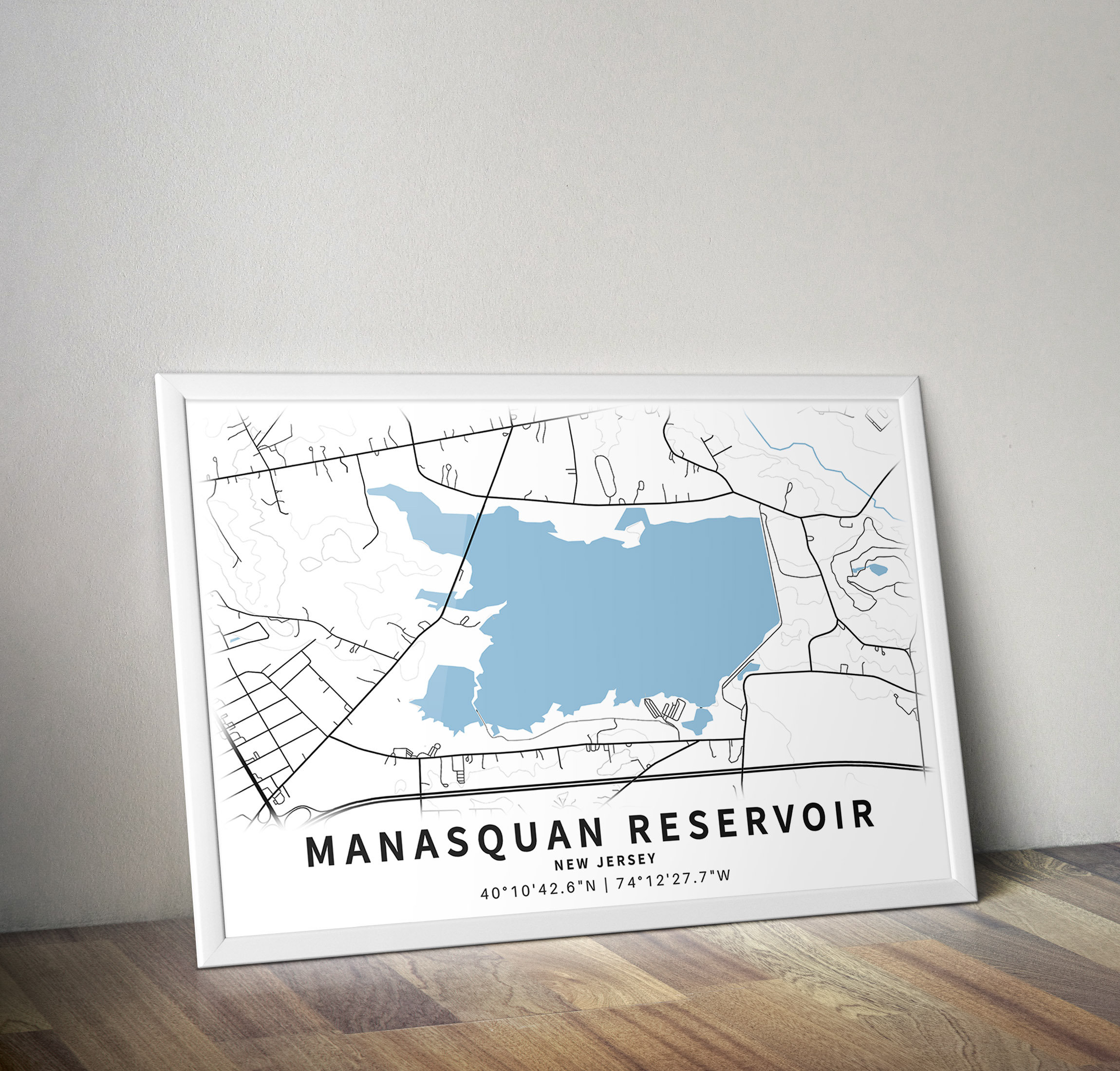 Printable Map of Manasquan Reservoir New Jersey United - Etsy