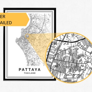Printable Map of Pattaya Thailand Instant Download City - Etsy