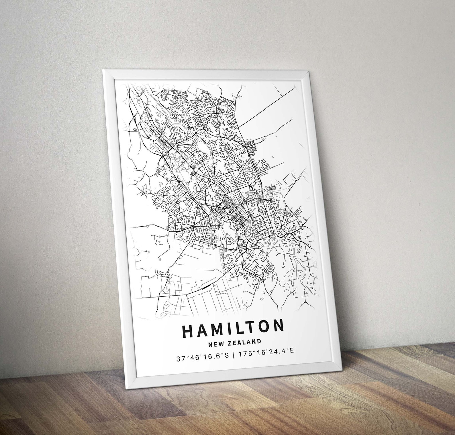 Printable Map of Hamilton New Zealand City With Street Names - Etsy