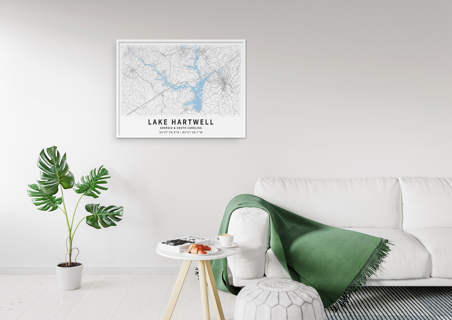 Printable Map of Lake Hartwell Georgia and South Carolina | Etsy